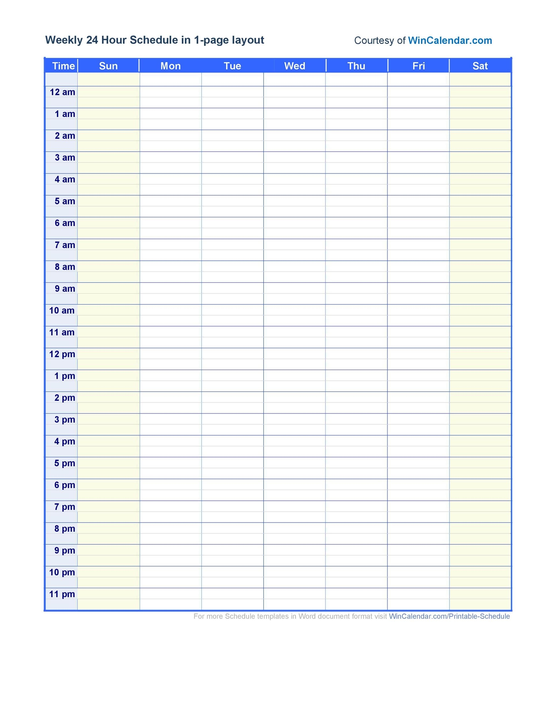 Catch Daily Half Hour Schedule Templates Best Calendar Example
