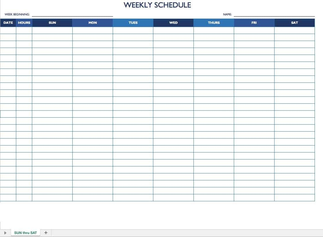 Take Printable Blank Work Schedule Best Calendar Example