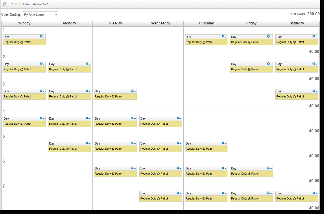 Pitman Schedule Template Free Best Calendar Example