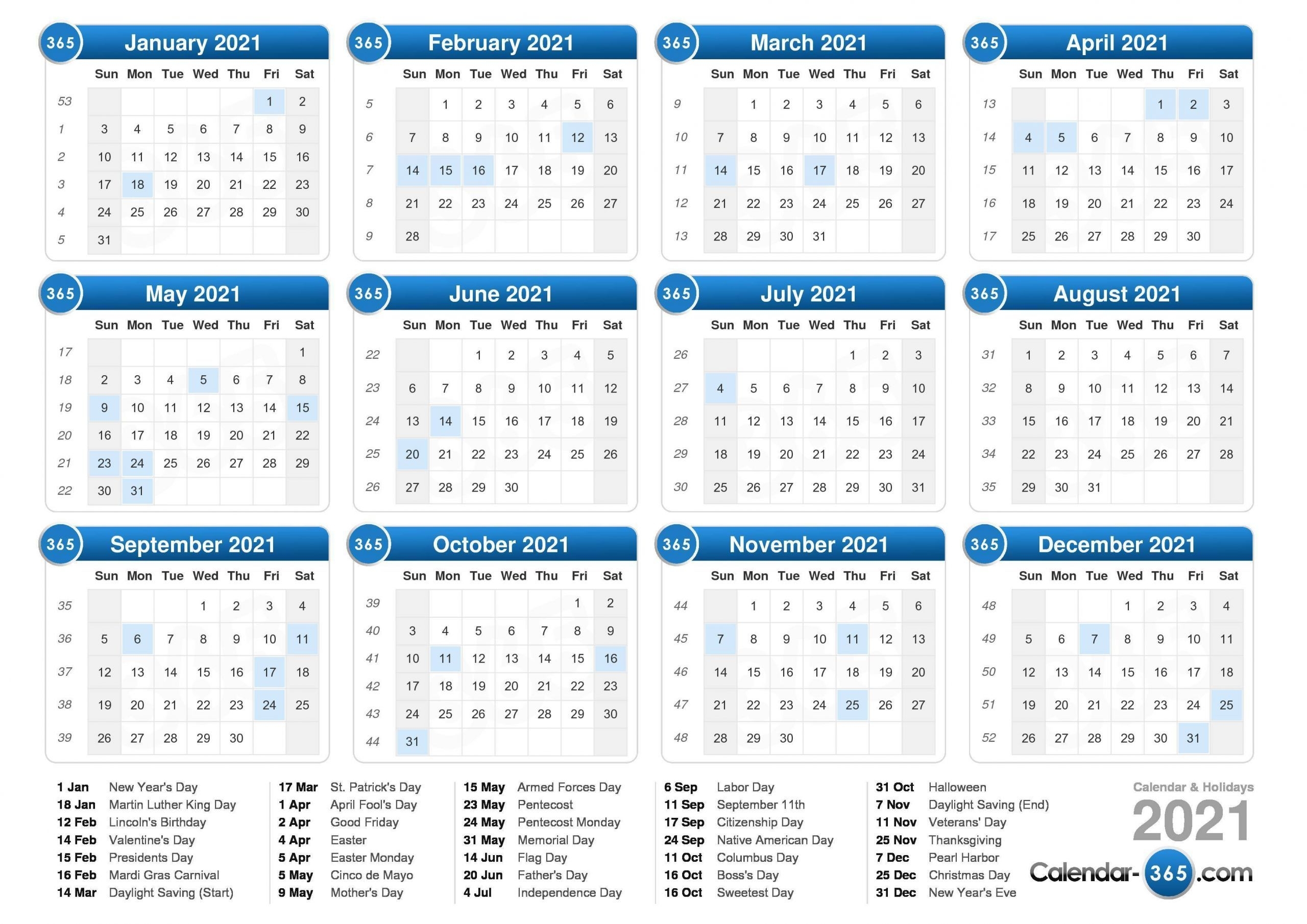 2021 Calendar By Week Number Excel Best Calendar Example