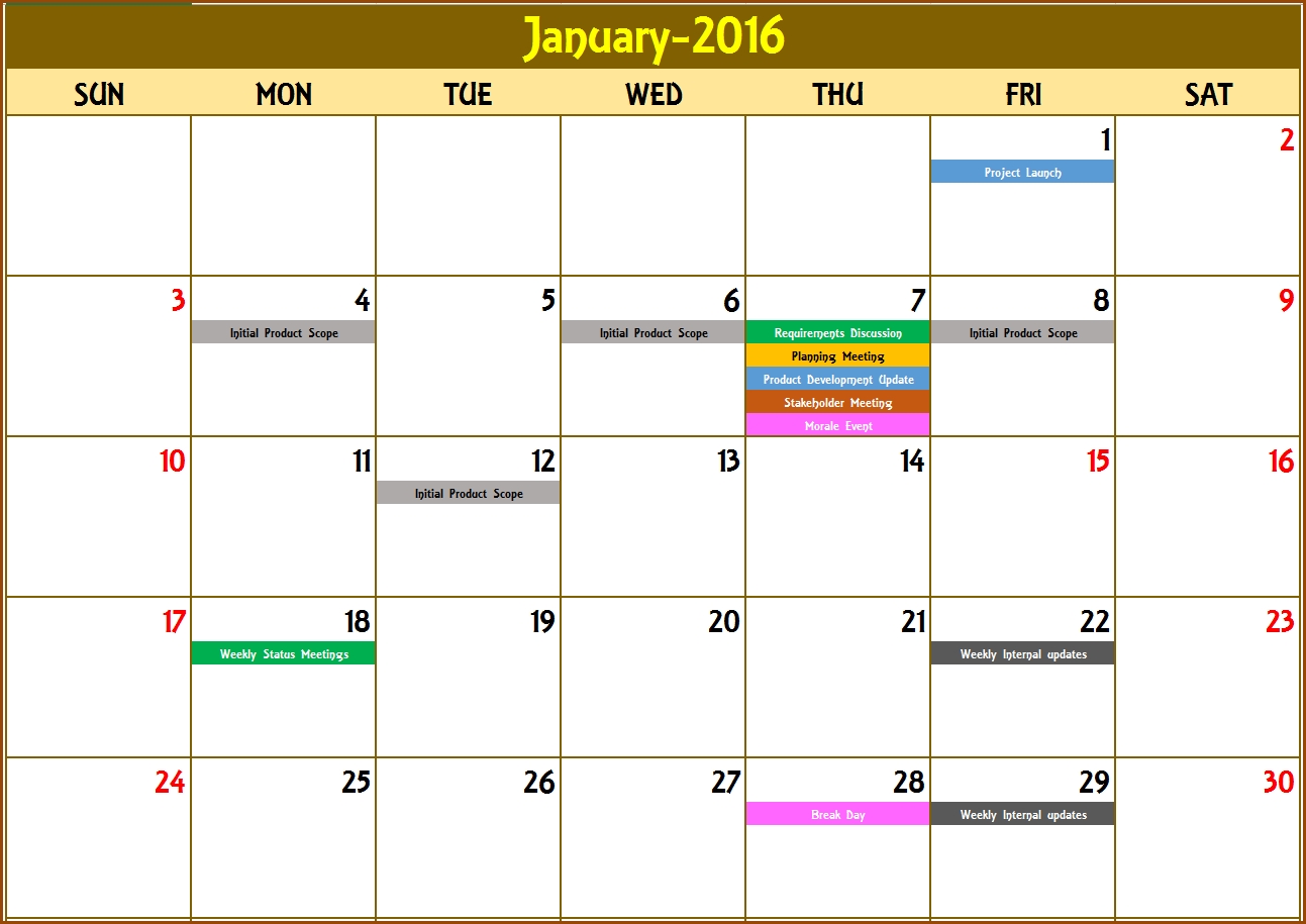 Free Printable Editable Monthly Calendars